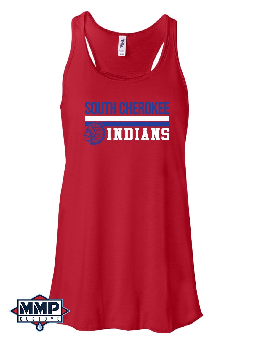Indians Spirit Tank (Flowy Racerback Bella) (Red, Navy, Gray) | South ...