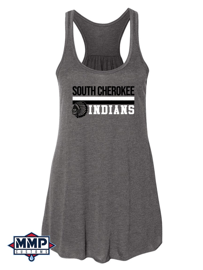 Indians Spirit Tank (Flowy Racerback Bella) (Red, Navy, Gray) | South ...